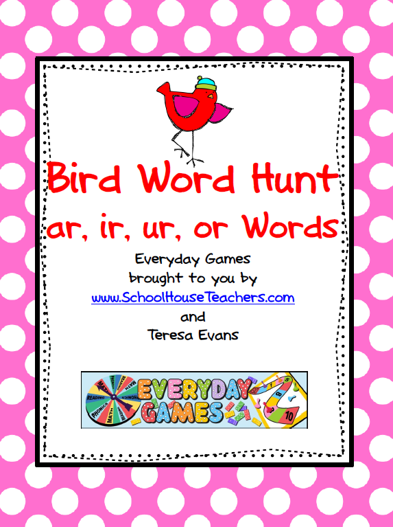 Bird Word Hunt - ar, ir, ur, or Words - SchoolhouseTeachers.com