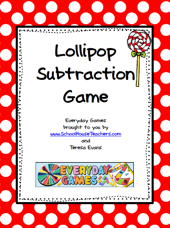 Lollipop Subtraction Game - SchoolhouseTeachers.com
