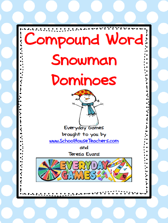 Compound Word Snowman Dominoes - SchoolhouseTeachers.com