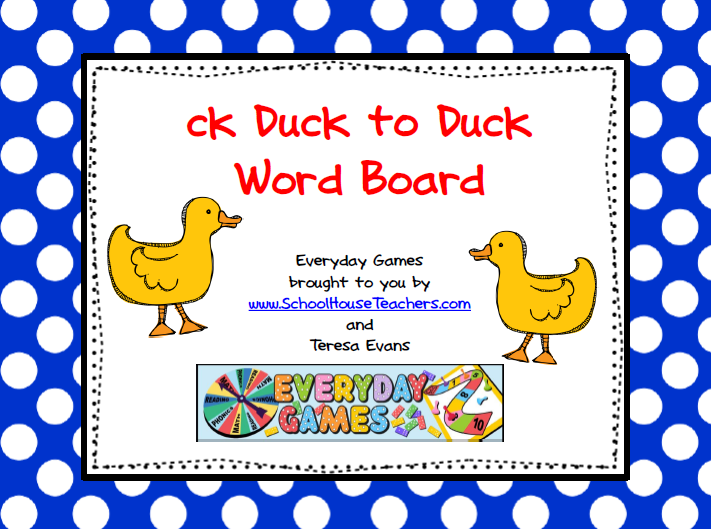 CK Duck to Duck Word Board - SchoolhouseTeachers.com