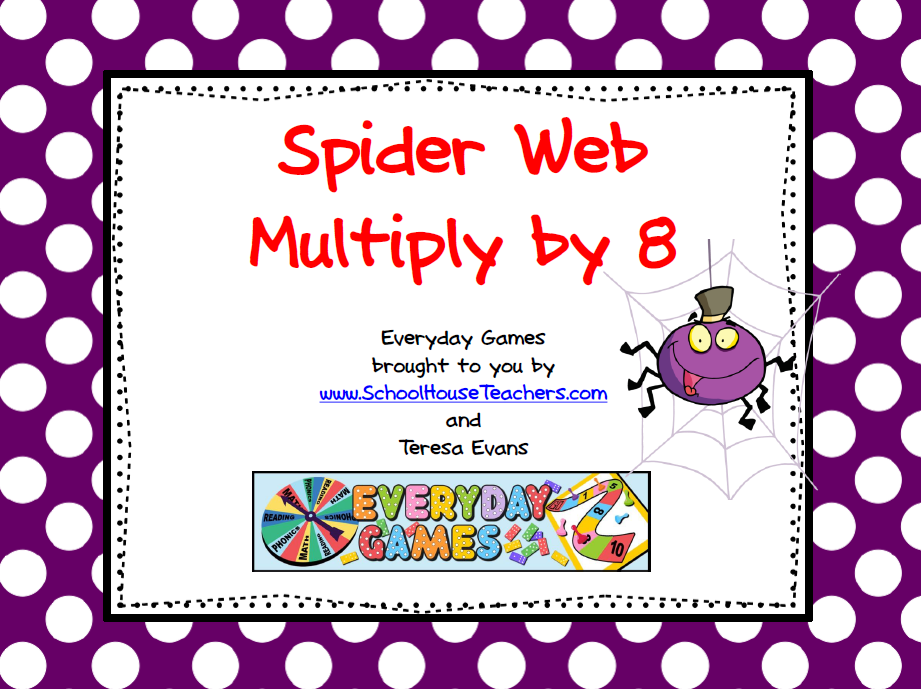 Spider Web Multiply By 8 - SchoolhouseTeachers.com