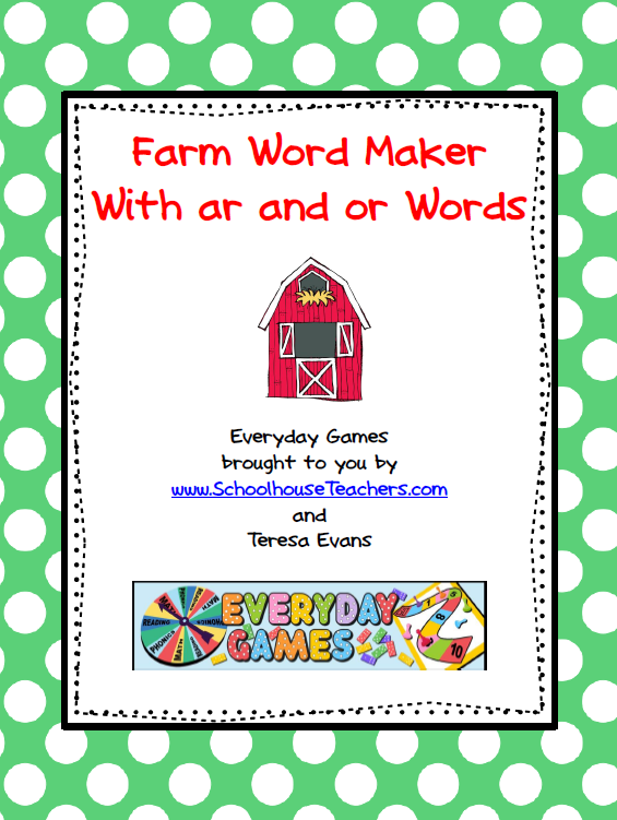 Farm Word Maker With ar and or Words - SchoolhouseTeachers.com