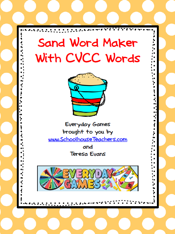 Sand Word Maker With CVCC Words - SchoolhouseTeachers.com