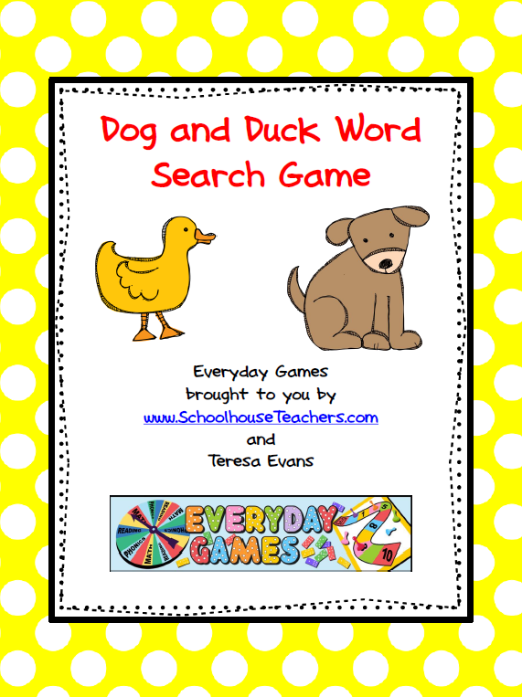 Dog and Duck Word Search Game - SchoolhouseTeachers.com