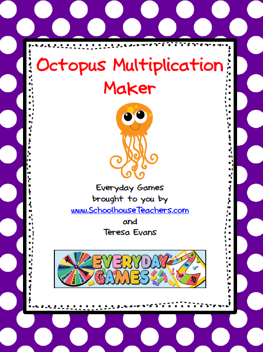 Octopus Multiplication Maker - SchoolhouseTeachers.com