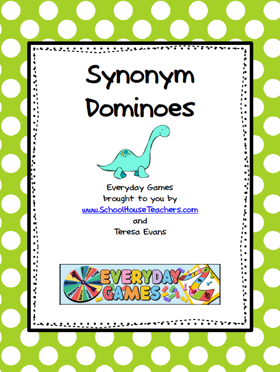 Synonym Dominoes - SchoolhouseTeachers.com