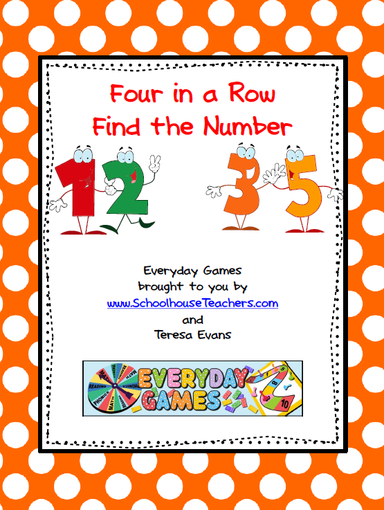 Four in a Row - Find the Number - SchoolhouseTeachers.com