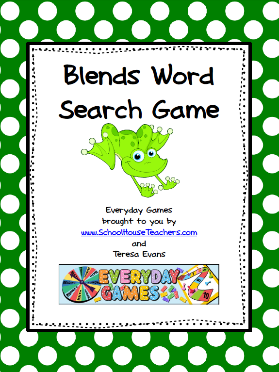 Blends Word Search Game - SchoolhouseTeachers.com