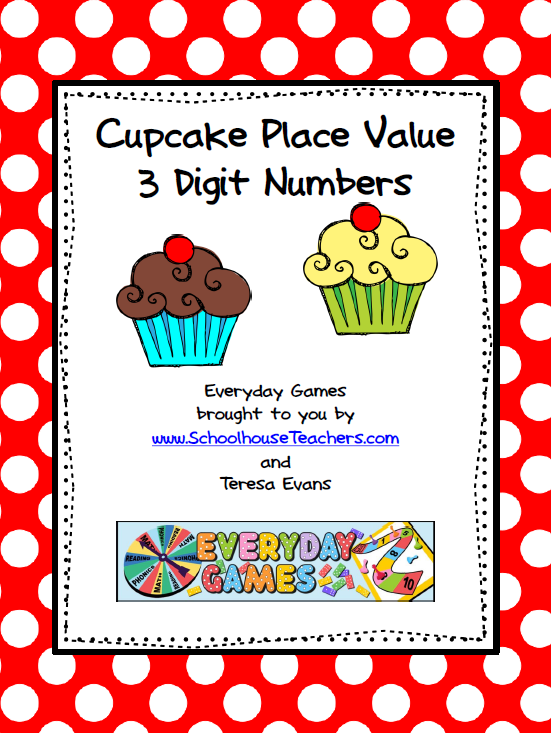 Cupcake Place Value 3 Digit Numbers - SchoolhouseTeachers.com