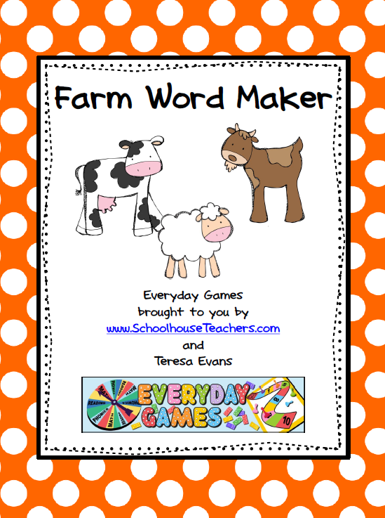 Farm Word Maker - SchoolhouseTeachers.com