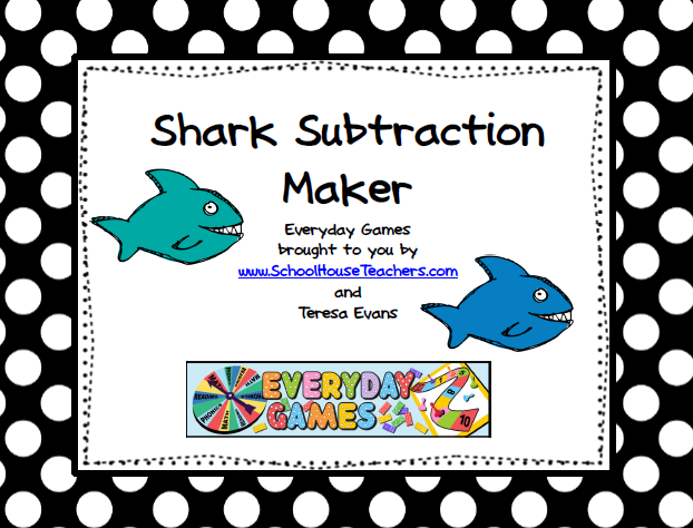 Shark Subtraction Maker - SchoolhouseTeachers.com