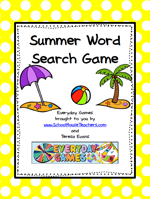 Summer Word Search Game - SchoolhouseTeachers.com