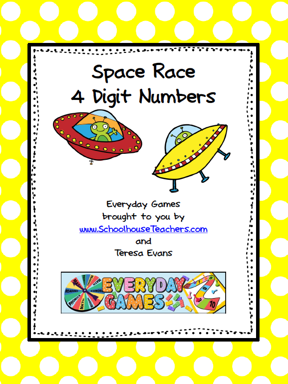 Space Race 4 Digit Numbers - SchoolhouseTeachers.com