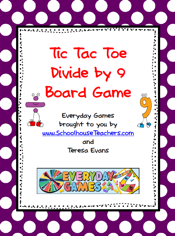 Tic Tac Toe Divide by 9 Board Game - SchoolhouseTeachers.com