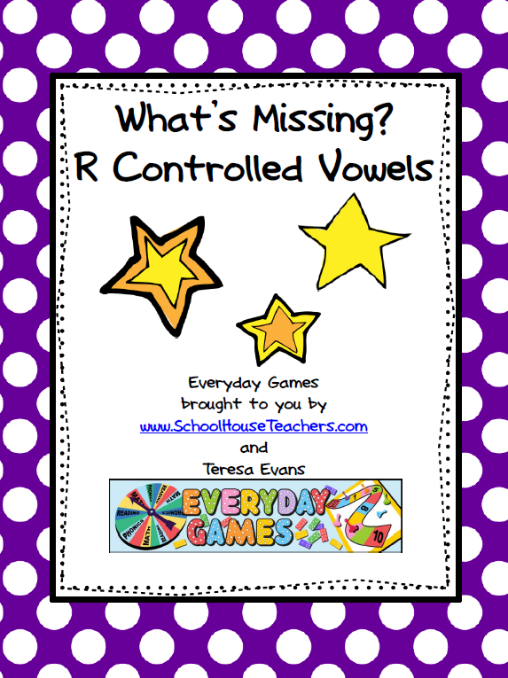 What's Missing? R Controlled Vowels - SchoolhouseTeachers.com