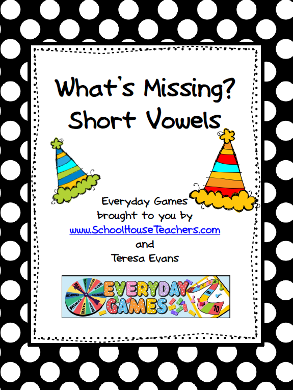 What's Missing? Short Vowels - SchoolhouseTeachers.com