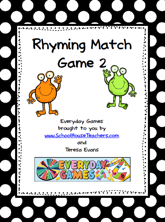 Rhyming Match Game 2 - SchoolhouseTeachers.com