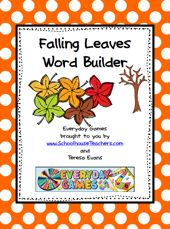 Falling Leaves Word Builder - SchoolhouseTeachers.com