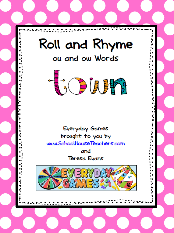 Roll and Rhyme ou and ow Words - SchoolhouseTeachers.com