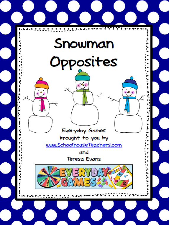 Snowman Opposites - SchoolhouseTeachers.com