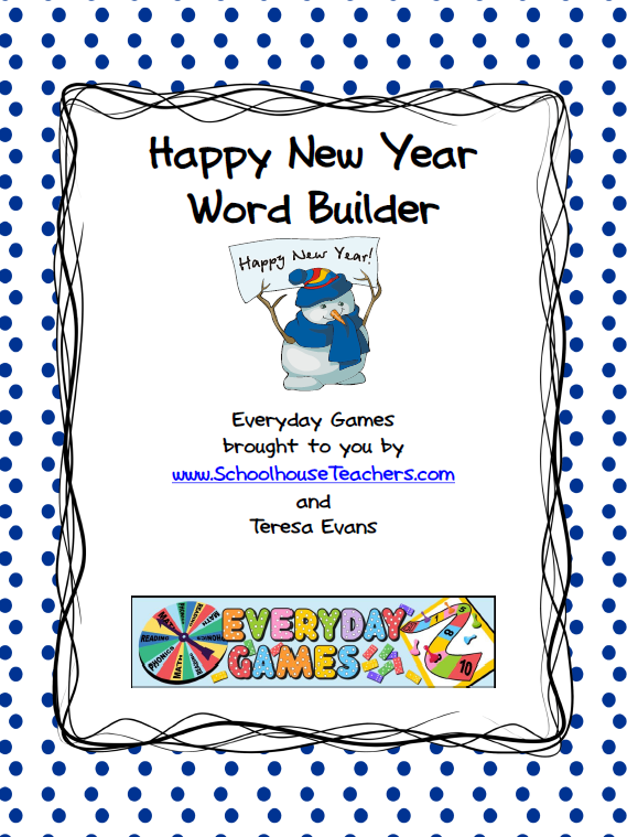 Happy New Year Word Builder - SchoolhouseTeachers.com