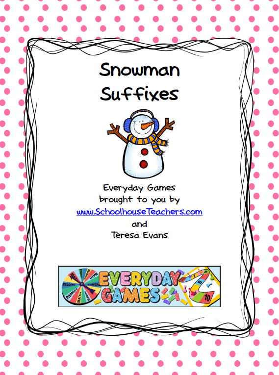 Snowman Suffixes - SchoolhouseTeachers.com