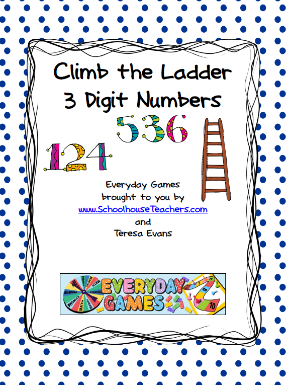 Climb the Ladder 3 Digit Numbers - SchoolhouseTeachers.com