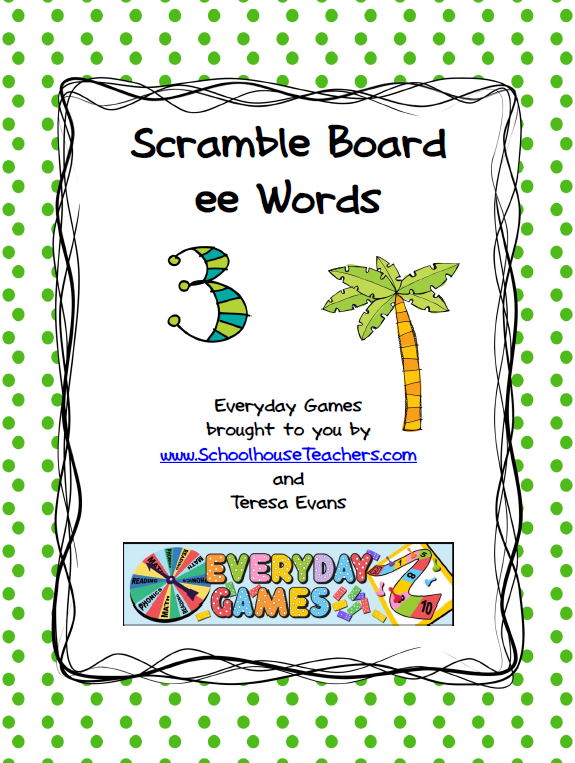 Scramble Board ee Words - SchoolhouseTeachers.com