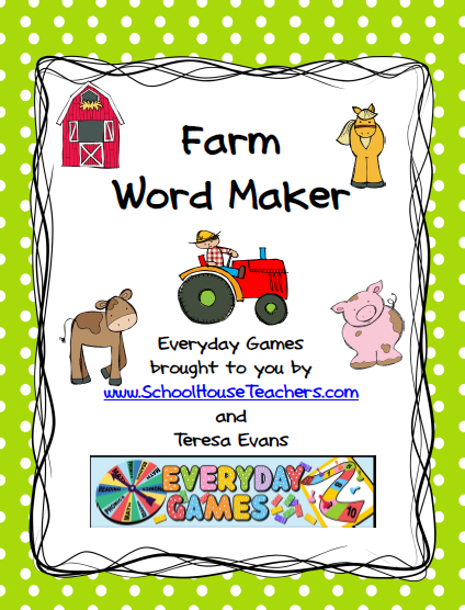 Farm Word Maker - SchoolhouseTeachers.com
