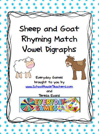 Sheep and Goat Rhyming Match Vowel Digraphs - SchoolhouseTeachers.com