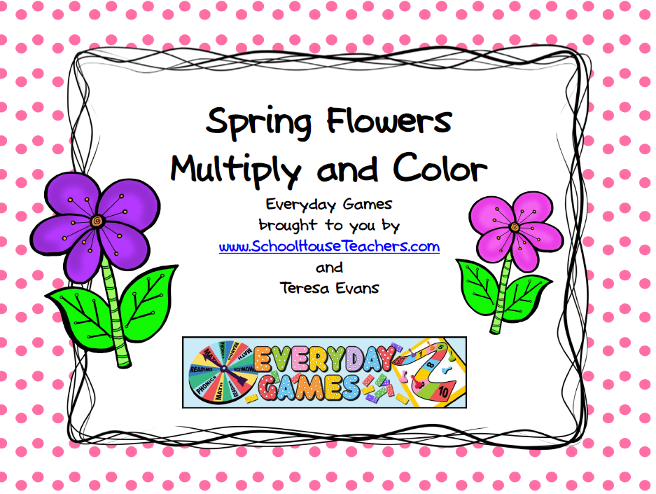 Spring Flowers Multiply and Color - SchoolhouseTeachers.com