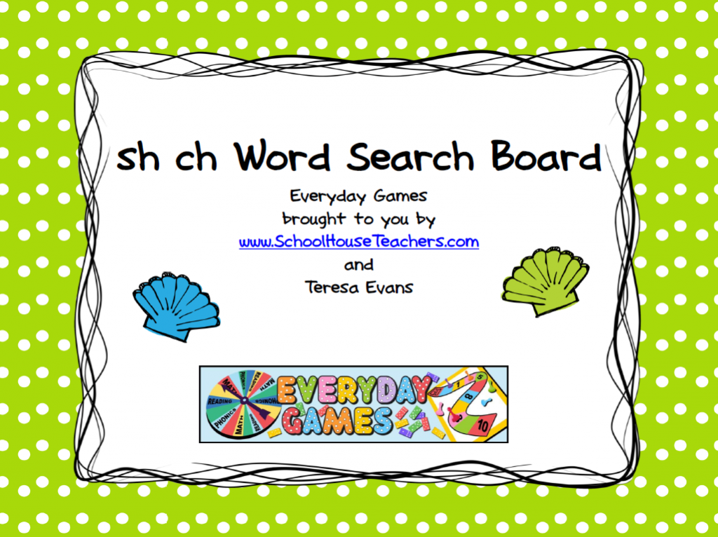 SH, CH Word Search Board - SchoolhouseTeachers.com
