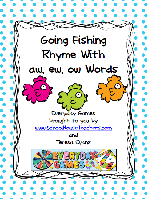 Going Fishing Rhyme with aw, ew, ow Words - SchoolhouseTeachers.com