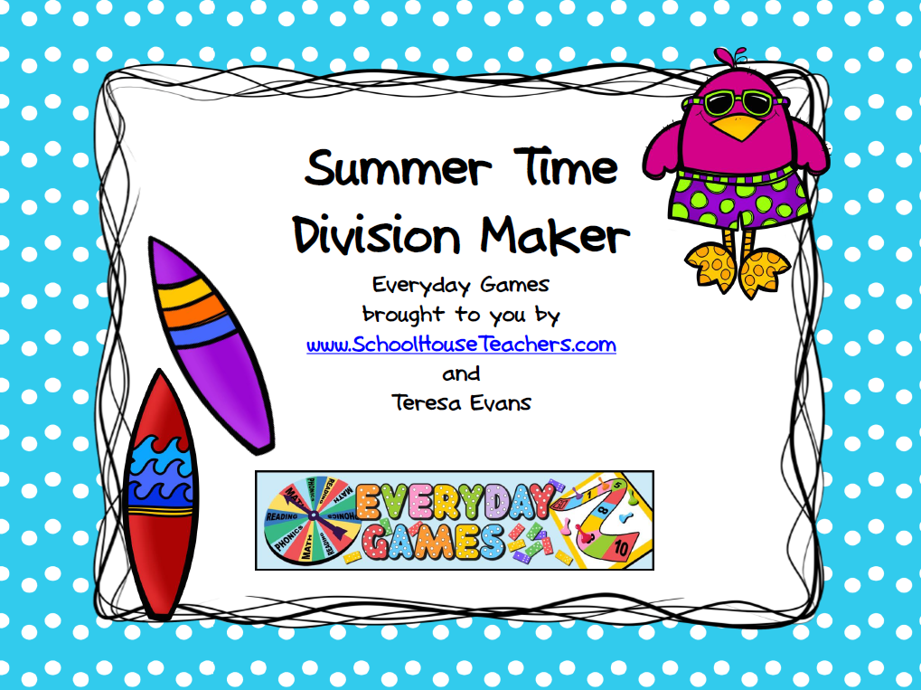 Summer Time Division Maker - SchoolhouseTeachers.com