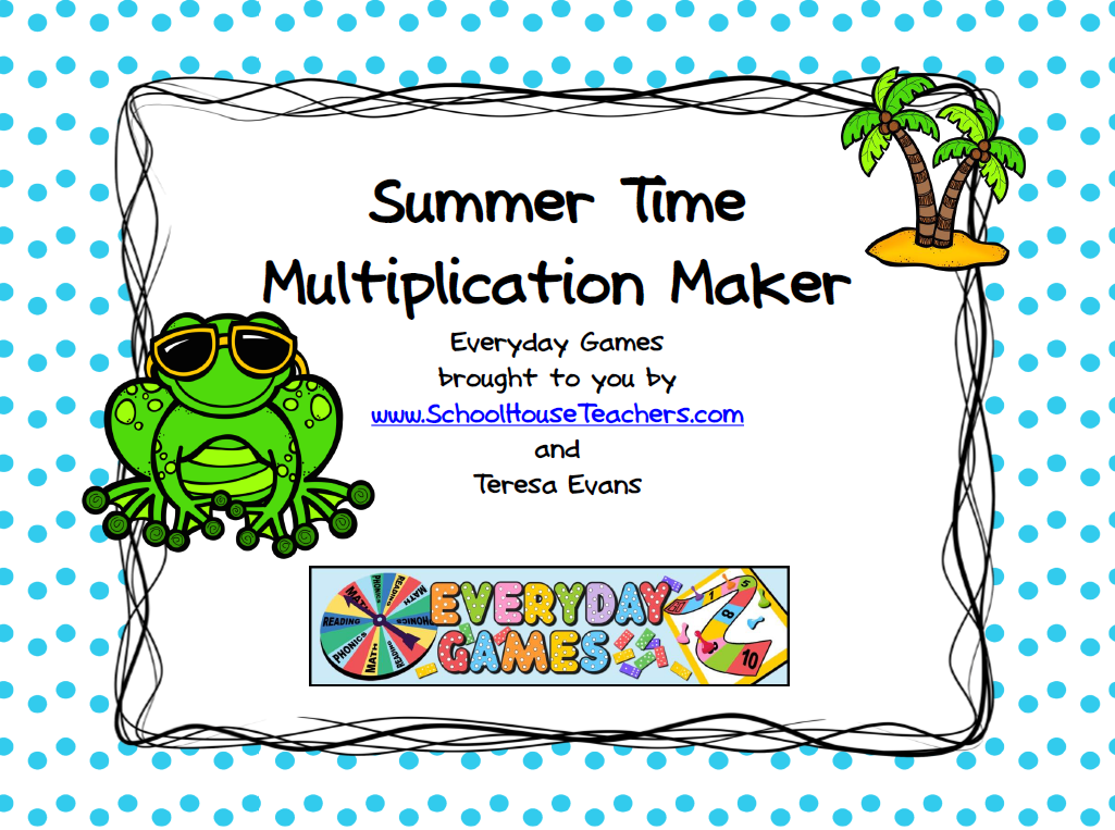 Summer Time Multiplication Maker - SchoolhouseTeachers.com