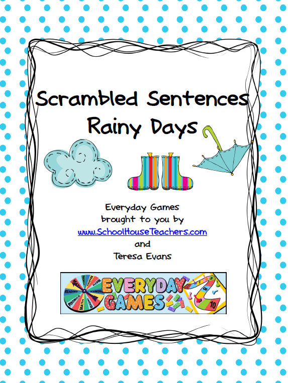 Scrambled Sentences - Rainy Days - SchoolhouseTeachers.com