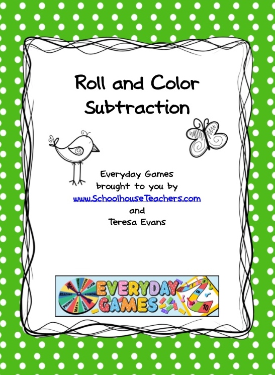 Roll and Color Subtraction - SchoolhouseTeachers.com
