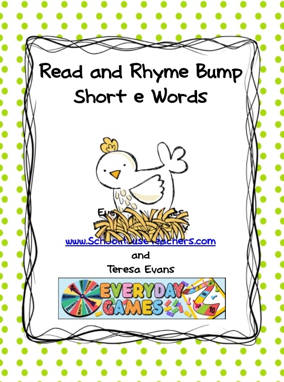 Read and Rhyme Bump Short e Words - SchoolhouseTeachers.com