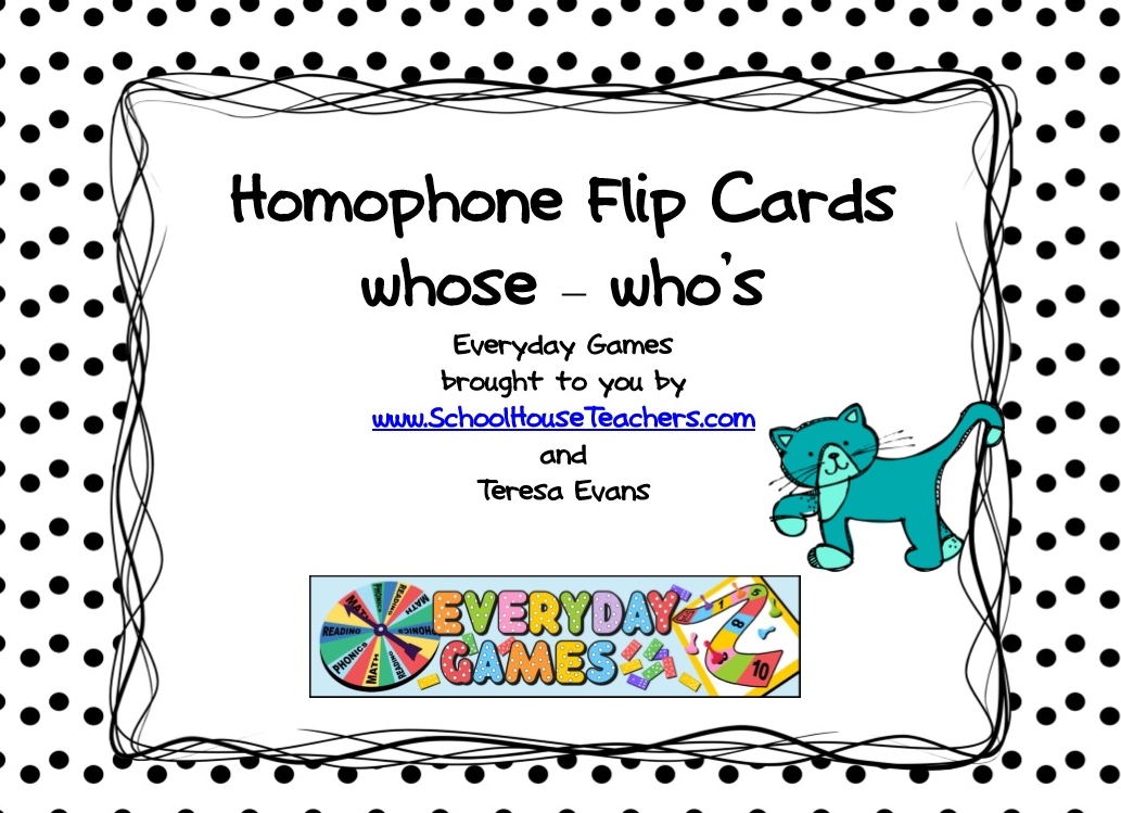 Homophone Flip Cards - whose-who's - SchoolhouseTeachers.com