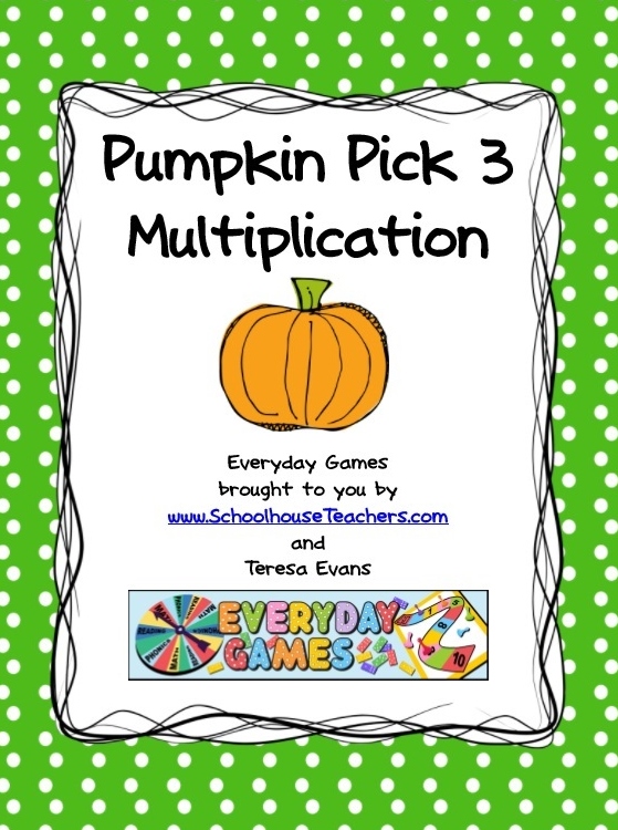 Pumpkin Pick Three Multiplication - SchoolhouseTeachers.com