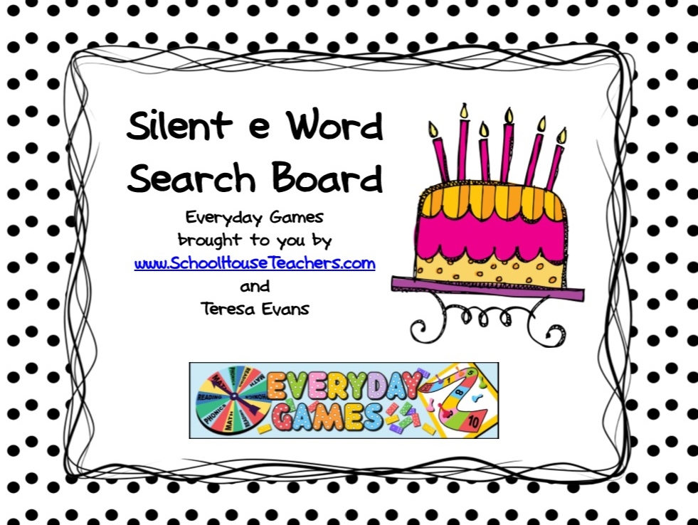 Silent e Word Search Board - SchoolhouseTeachers.com