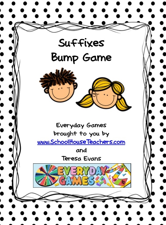 Suffixes Bump Game - SchoolhouseTeachers.com