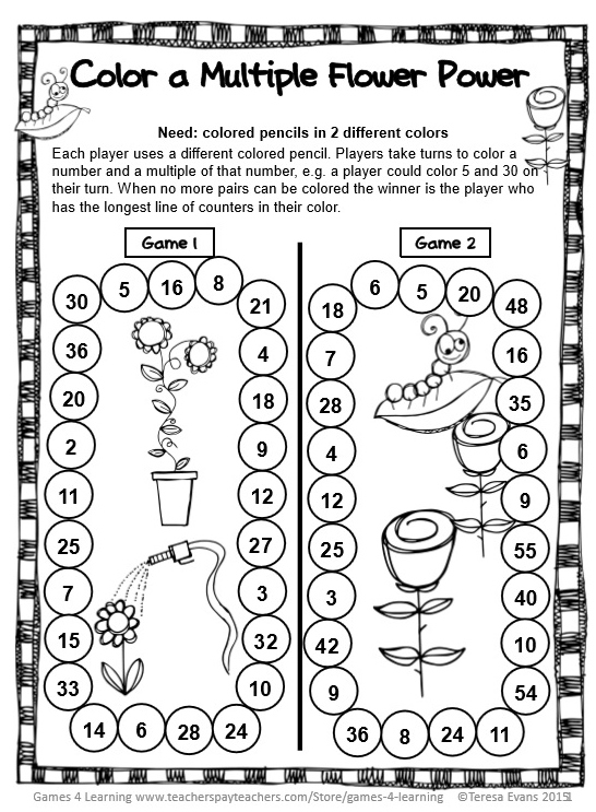 Color a Multiple Flower Power - SchoolhouseTeachers.com