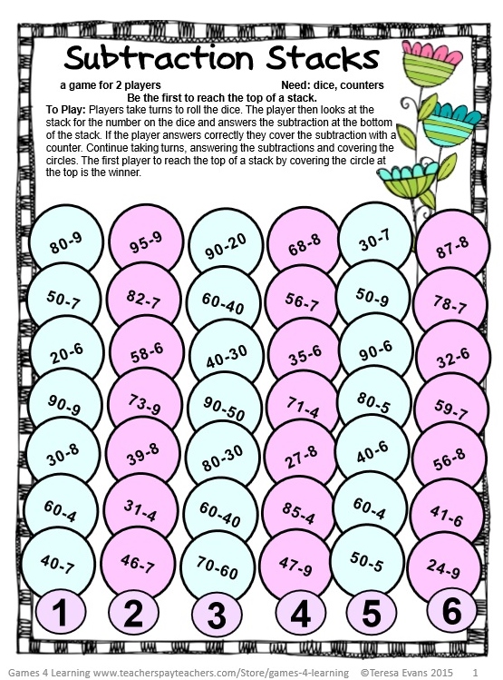Subtraction Stacks - SchoolhouseTeachers.com