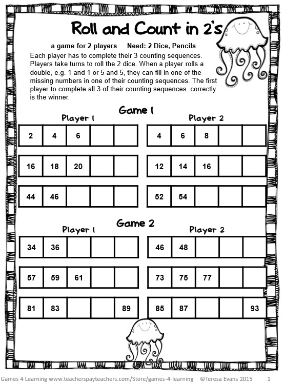 Roll 'n Count in 2's - SchoolhouseTeachers.com