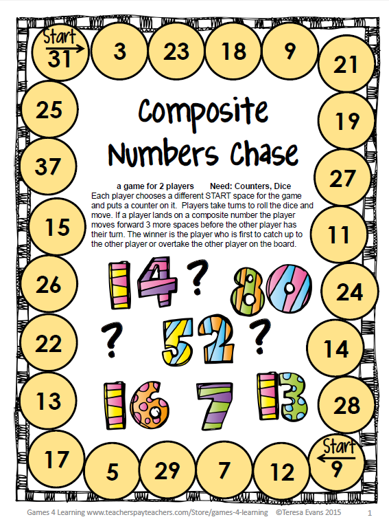 Composite Numbers Chase - SchoolhouseTeachers.com