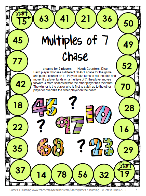 Multiples of 7 Chase - SchoolhouseTeachers.com