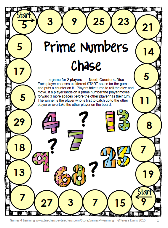 Prime Numbers Chase - SchoolhouseTeachers.com
