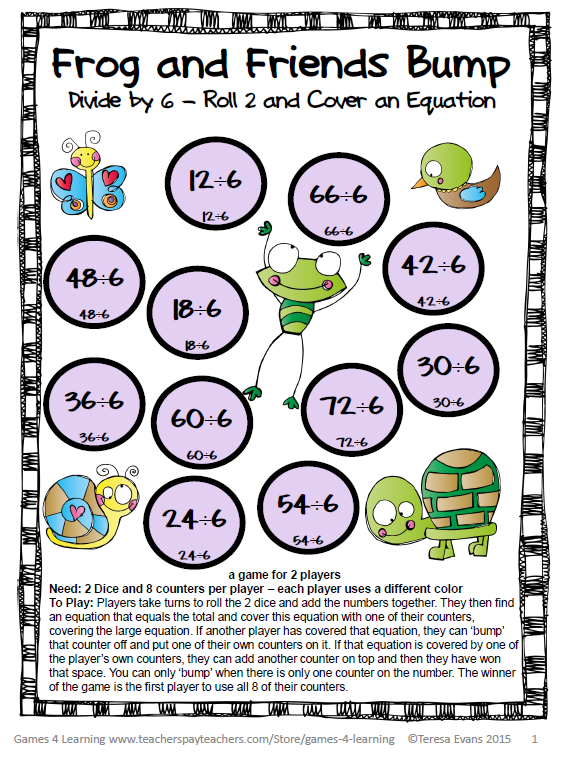 Frog and Friends Division Bump - SchoolhouseTeachers.com