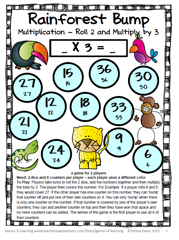 Rainforest Multiplication Bump - SchoolhouseTeachers.com